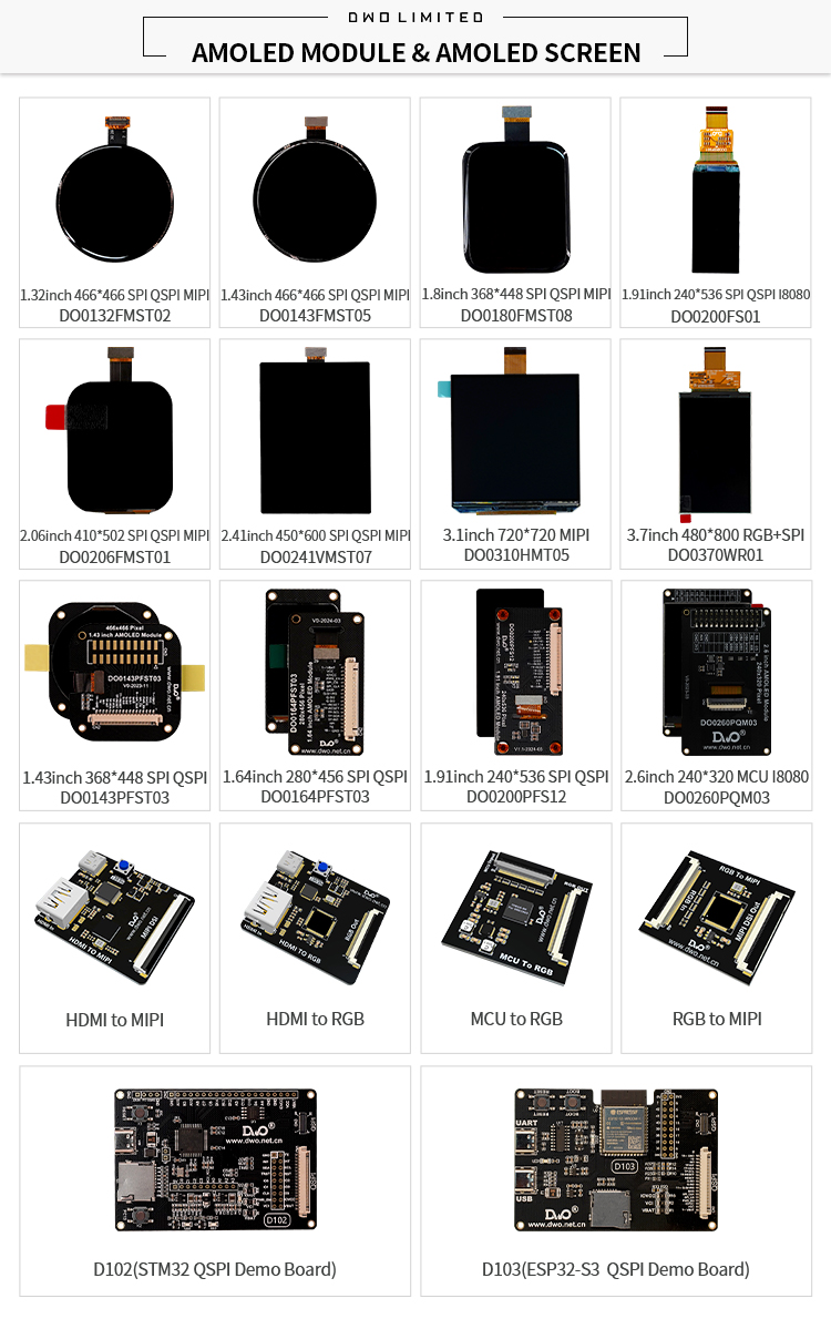 Do0206pfst02 Amoled Screen Do0206pfst02 2 06inch 410 502 Spi Qspi Lcd Display Module Stm32 Esp32
